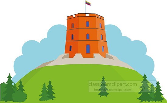 Free gediminas tower in vilnius europe clipart - Classroom Clipart