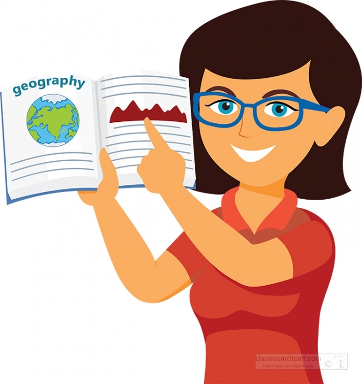geography teacher teaching with book geography clipart - Classroom Clip Art