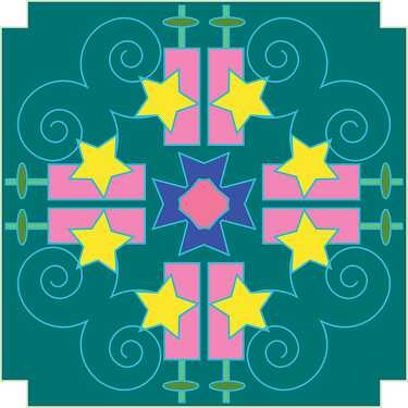 geometric design with stars - Classroom Clip Art