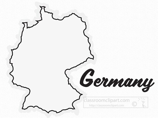 germany country map black white clipart - Classroom Clip Art