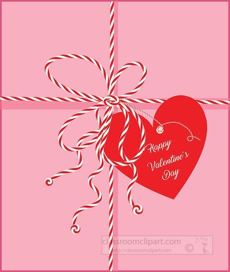 Gift wrapped with valentines day card clipart - Classroom Clip Art