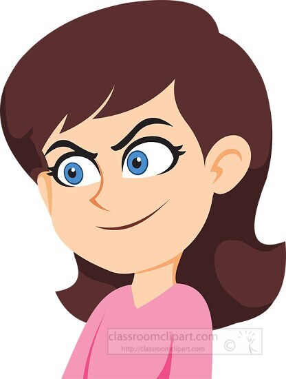 Girl character devil expression clipart - Classroom Clip Art