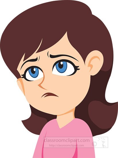 Girl character hurt expression clipart - Classroom Clip Art