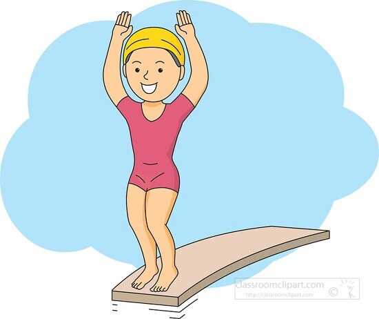 girl diving in swiming pool - Classroom Clip Art