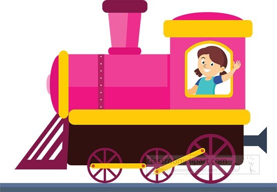 girl driving the train clipart - Classroom Clip Art