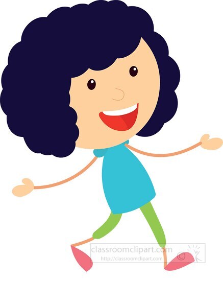 girl happy dancing - Classroom Clip Art
