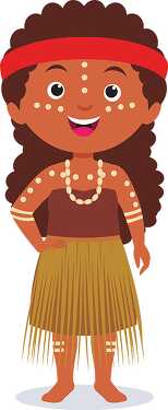 girl in traditional aboriginal australia clipart - Classroom Clip Art