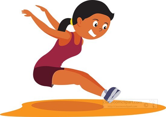Free girl long jump track and field clipart - Classroom Clipart