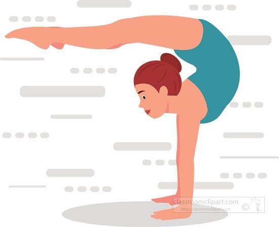 girl on floor acrobactic gymnastics clipart - Classroom Clip Art