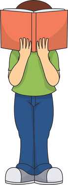 girl reading book very close to her face clipart 937 - Classroom Clipart