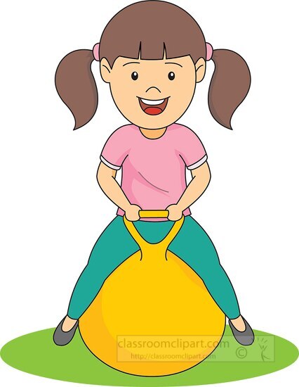 Outdoors and Recreation Clipart-girl sitting large bouncy ball clipart