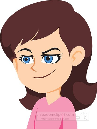 girl_character_cunning_expression_clipart - Classroom Clip Art
