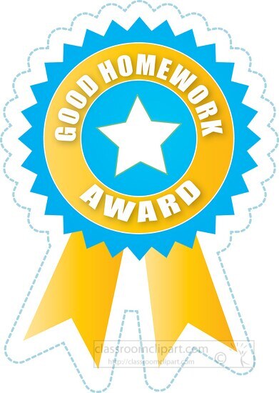 GOOD HOMEWORK AWARD 4aa - Classroom Clip Art