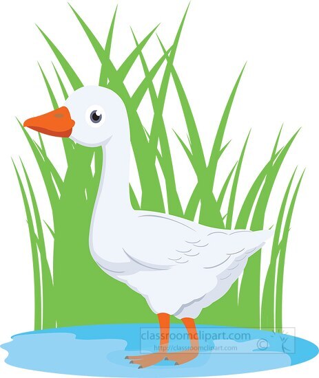 Goose Bird In Marsh Clipart - Classroom Clip Art