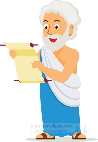 greek priest reading a scroll ancient greek clipart - Classroom Clip Art