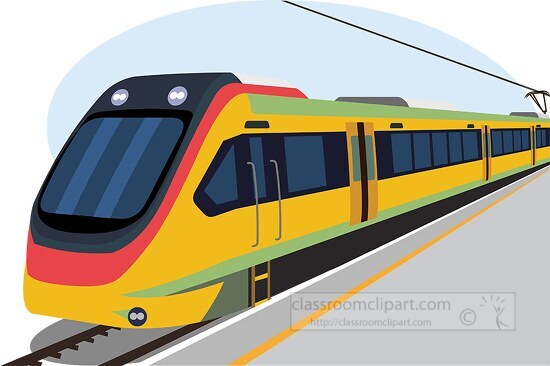 green colour metro train transportation clipart 2 - Classroom Clip Art