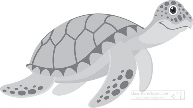 Free green sea turtle marine animal gray clipart 718 - Classroom Clipart