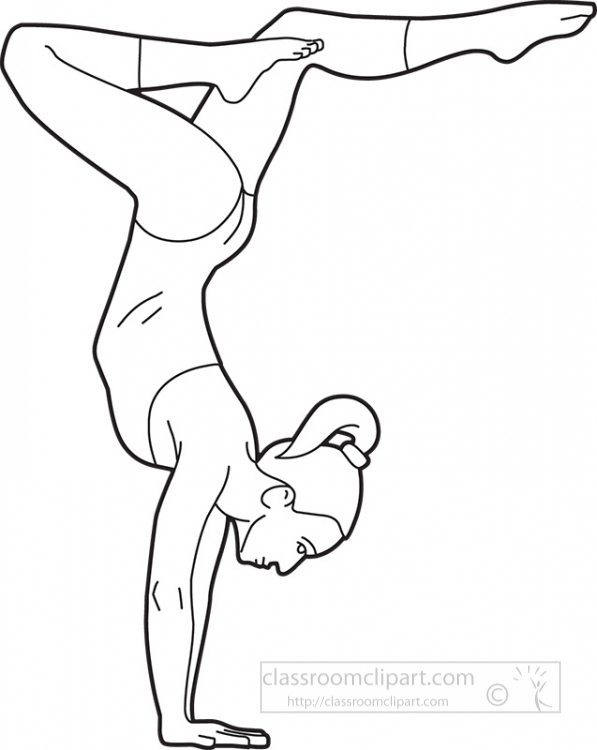 gymnastics floor routine outline - Classroom Clip Art
