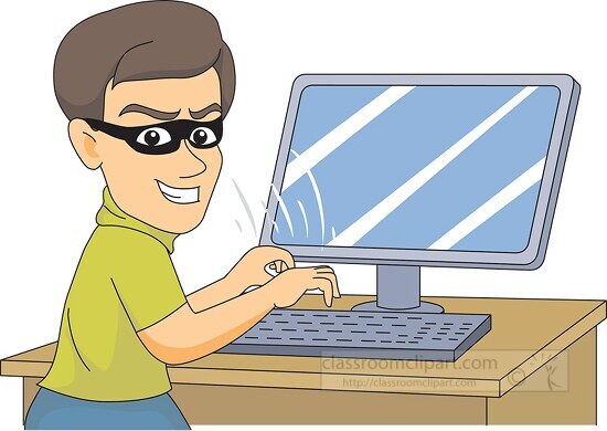 hacking a computer hacker - Classroom Clip Art