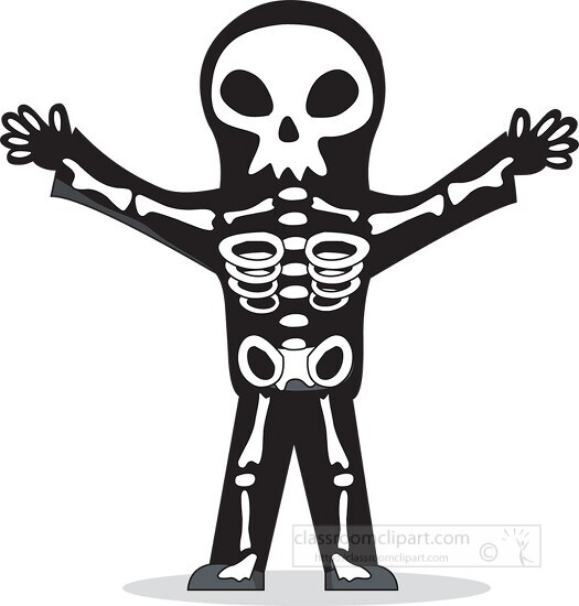 halloween skeleton costume 01 clipart - Classroom Clip Art