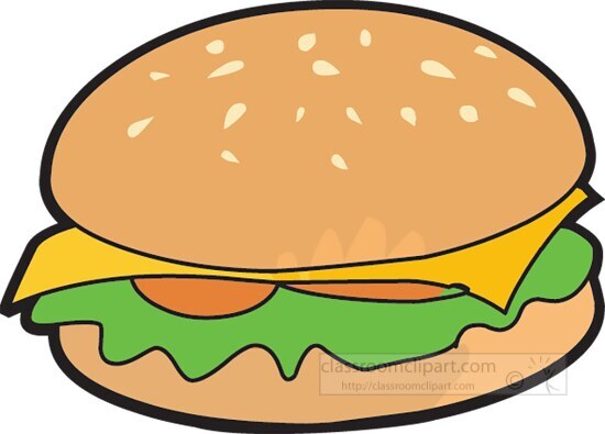 hamburger cheese lettuce - Classroom Clip Art
