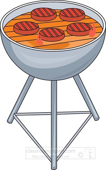 hamburgers on a grill clipart - Classroom Clipart