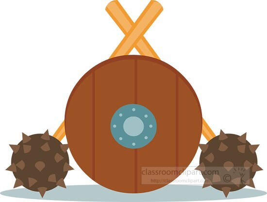 hammer and shield vikings clipart - Classroom Clip Art