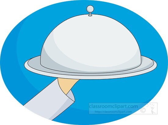 hand holding covered food dish - Classroom Clip Art