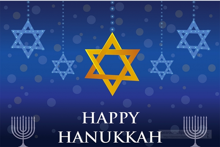 happy hanukkah star of david hanukkah holiday clipart - Classroom Clip Art