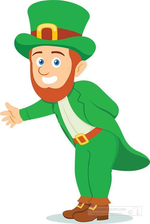 St Patricks Day clipart-happy leprechaun welcoming st patricks day ...