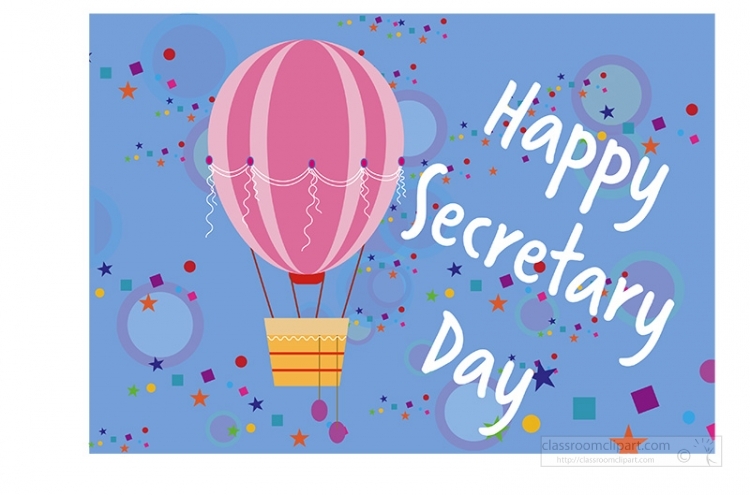 happy secretary day hot air balloon clipart 418 - Classroom Clipart
