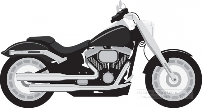 harley davidson fat boy bike gray color - Classroom Clip Art