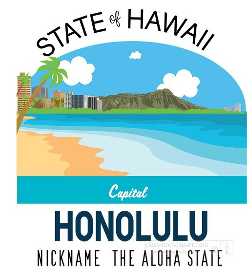 hawaii state capital honolulu nickname aloha state vector clipar ...