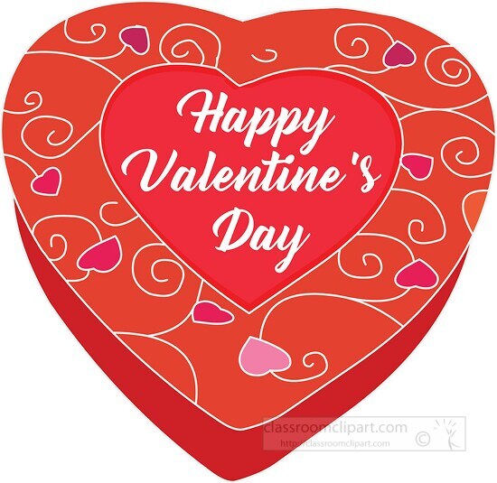 heart shaped box of candy happy valentines day clipart - Classroom Clip Art