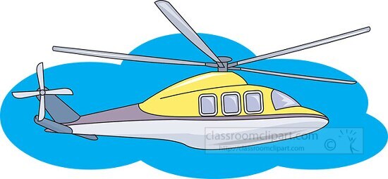 helicopter in flight 12913 - Classroom Clip Art