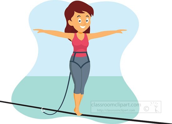 highline slackline exstreme sports clipart - Classroom Clip Art