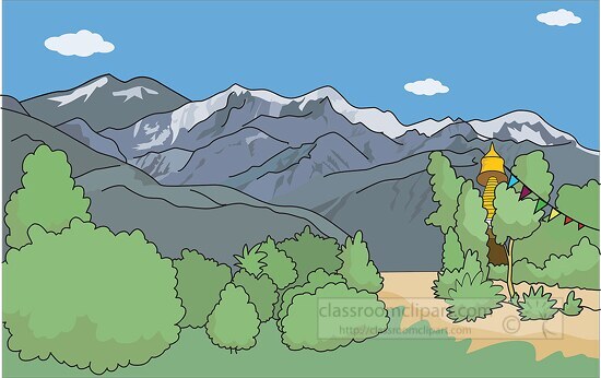 himalyan mountains nepal - Classroom Clip Art