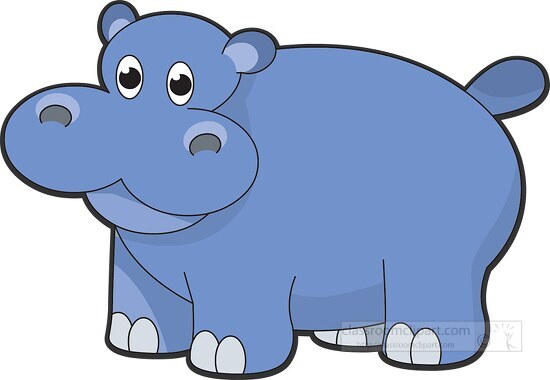 hippopotamus animal character clipart - Classroom Clip Art