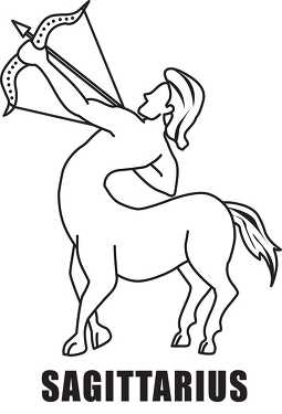 Astrology Clipart-horoscope sagittarius black outline vector clipart
