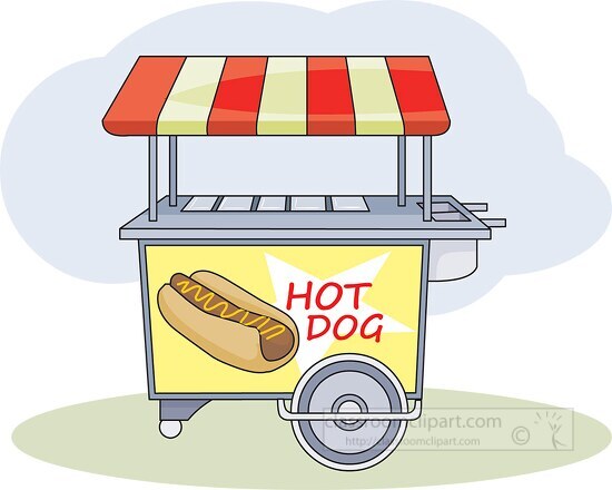 hot dog cart outline - Classroom Clipart