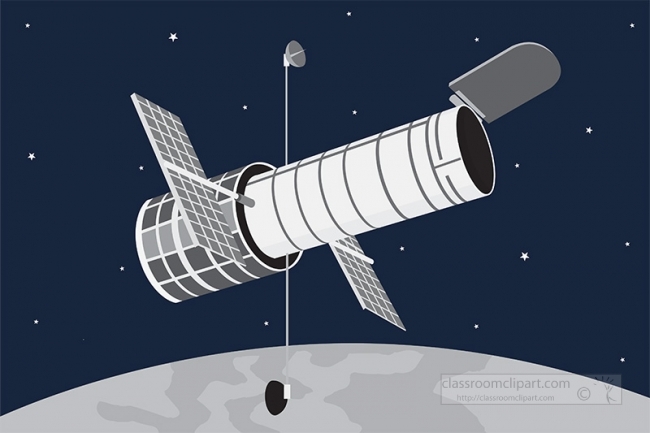 hubble telescope in space astronomy educational clip art graphic ...