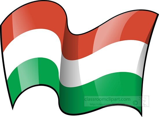Hungary wavy country flag clipart - Classroom Clip Art