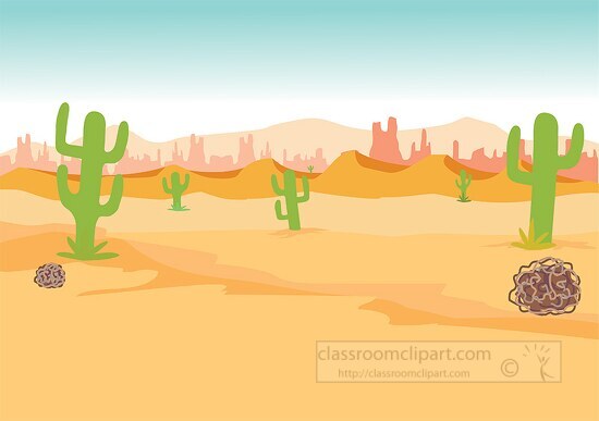 illustration of desert background clipart - Classroom Clip Art