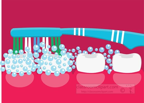 illustration of tooth brush brushing teeth insight mouth clipart ...