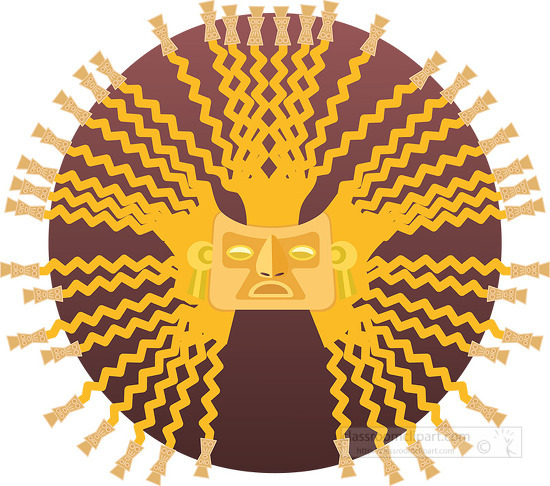 Free inca civilization gold sun mask clipart - Classroom Clipart