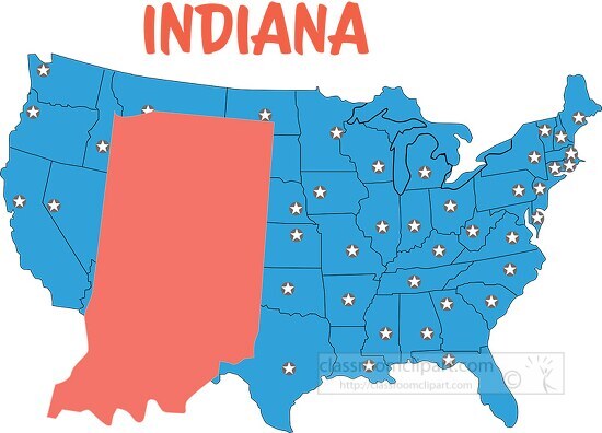 indiana map united states clipart - Classroom Clip Art