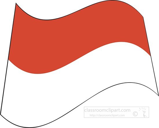 Free Indonesia flag flat design wavy clipart - Classroom Clipart