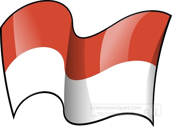 Indonesia wavy country flag clipart - Classroom Clip Art