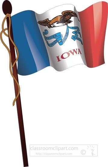 iowa state flag on a flagpole - Classroom Clip Art