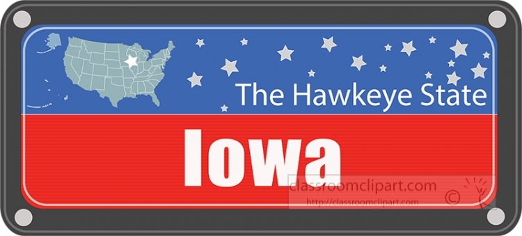 iowa state license plate with nickname clipart - Classroom Clip Art